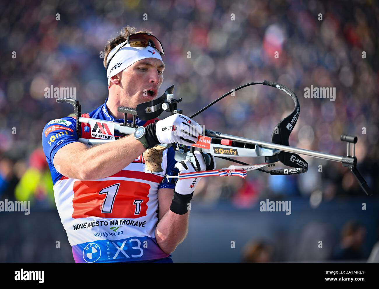 Emilien Claude from France competes in men's relay race (4 x 7, 5 km ...