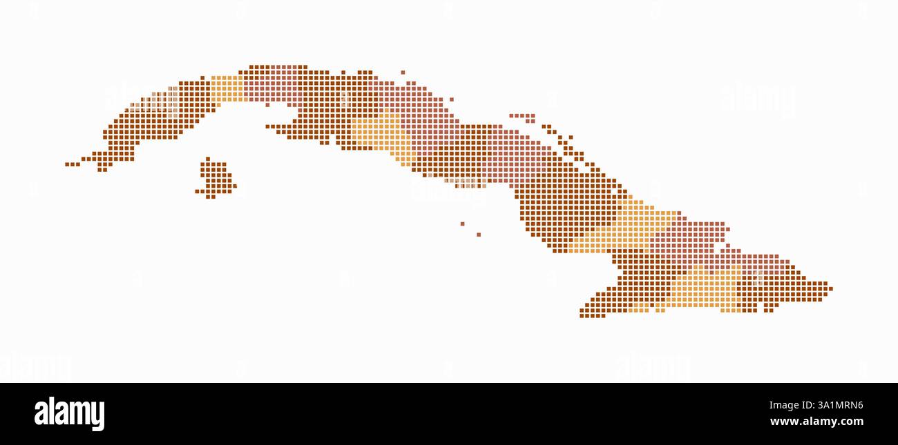 Cuba dotted map. Digital style map of the country on white background ...