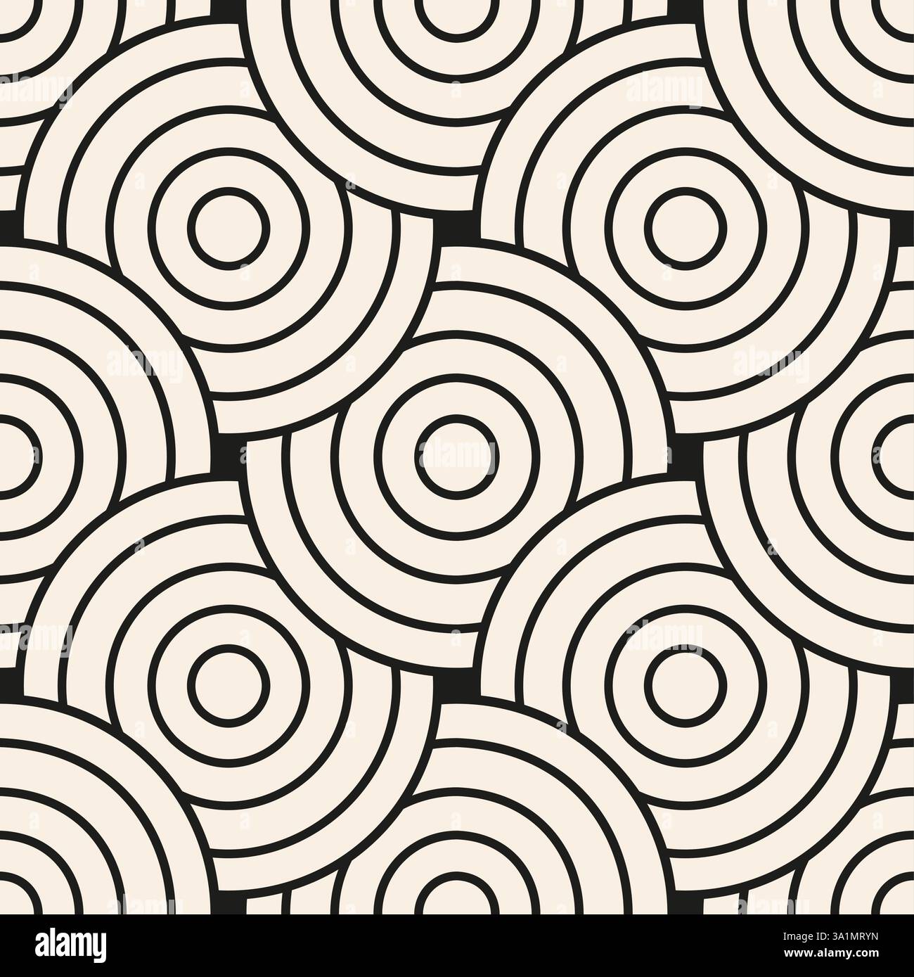 Black grey ornamental geometric pattern with concentric circles on ...