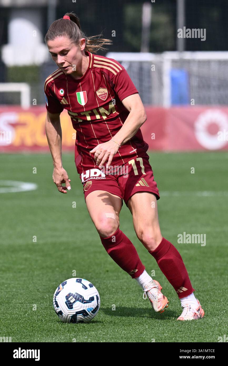 Emilie Haavi of A.S. Roma Femminile is in action during the 20th day of ...