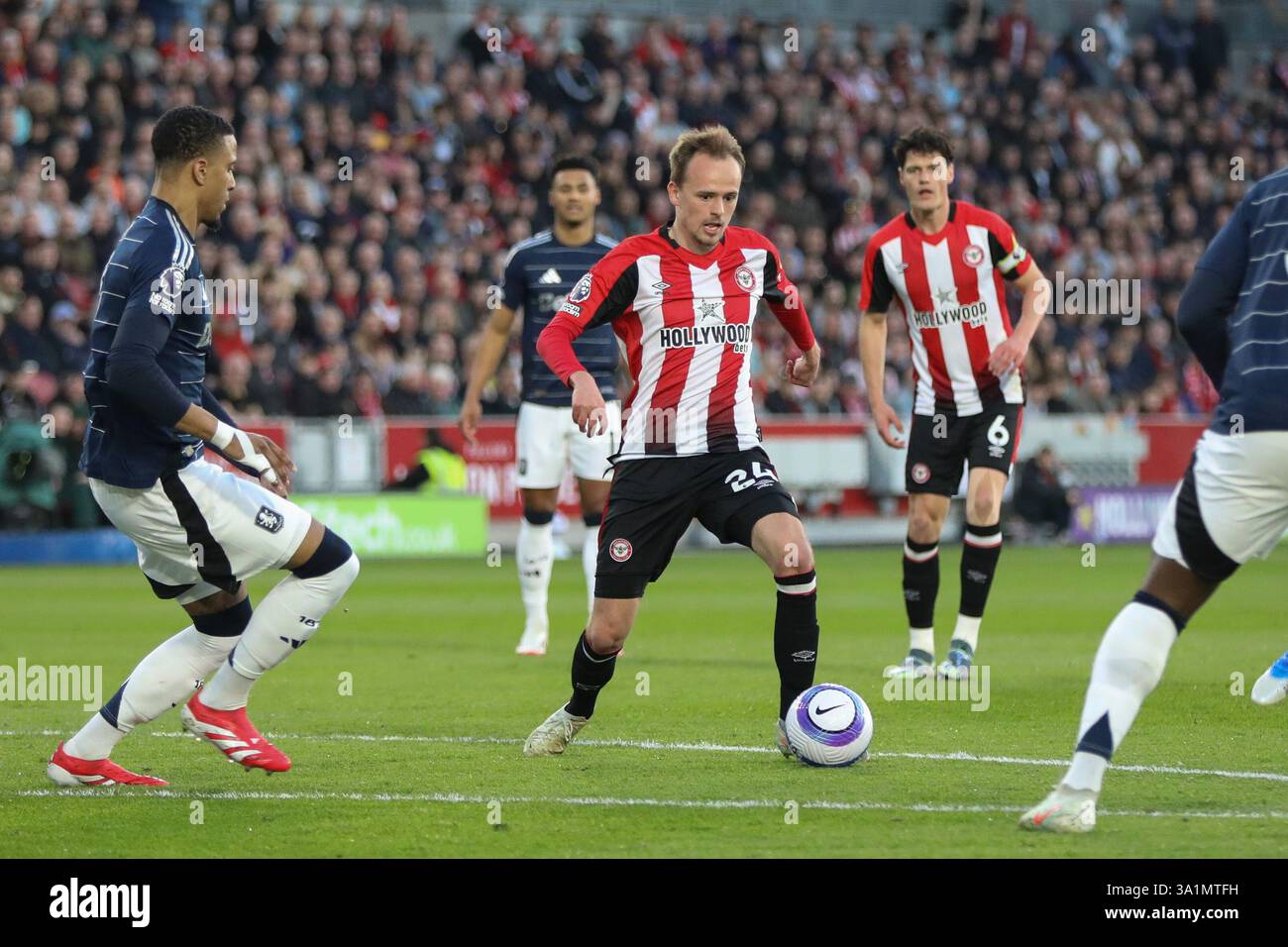 London England, March 8th 2025: Mikkel Damsgaard of Brentford during ...