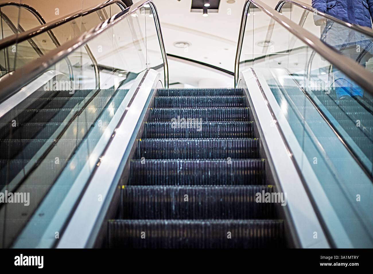 stylish design of the escalator in a modern shopping center Stock Photo - Alamy