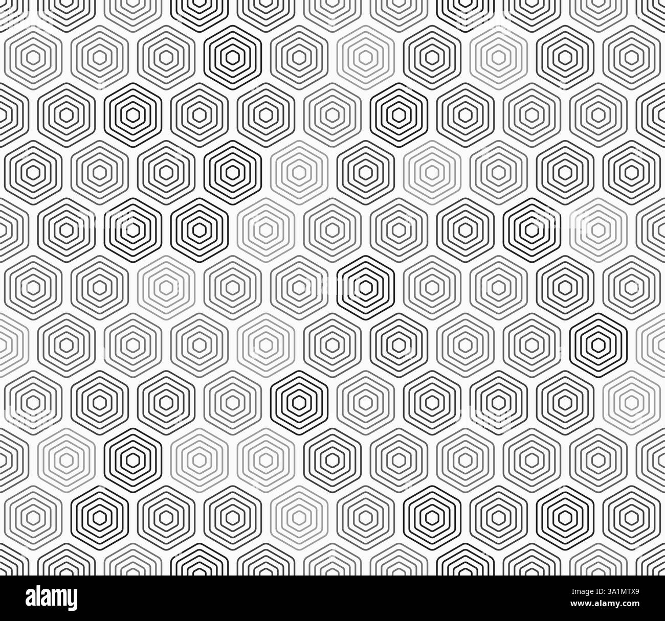 Geometric template background. Rounded stacked hexagons mosaic cells. Grey color tones ...