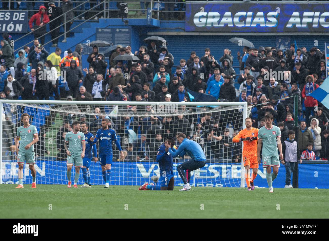 Spanish La Liga EA Sports soccer match Getafe vs Atletico de Madrid at ...