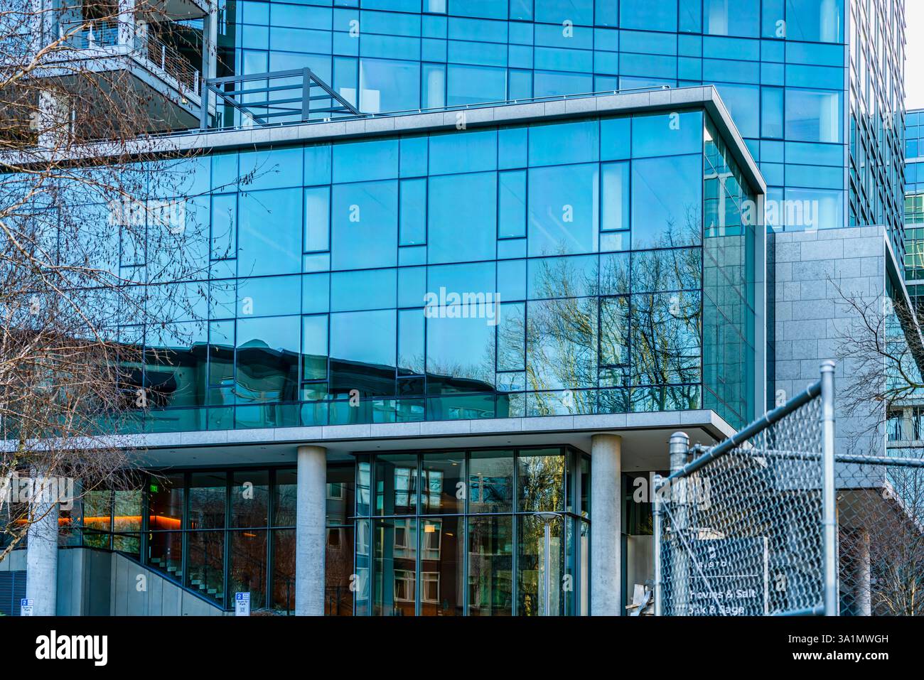 A veiw of windows on buildings in Renton, Washington Stock Photo - Alamy