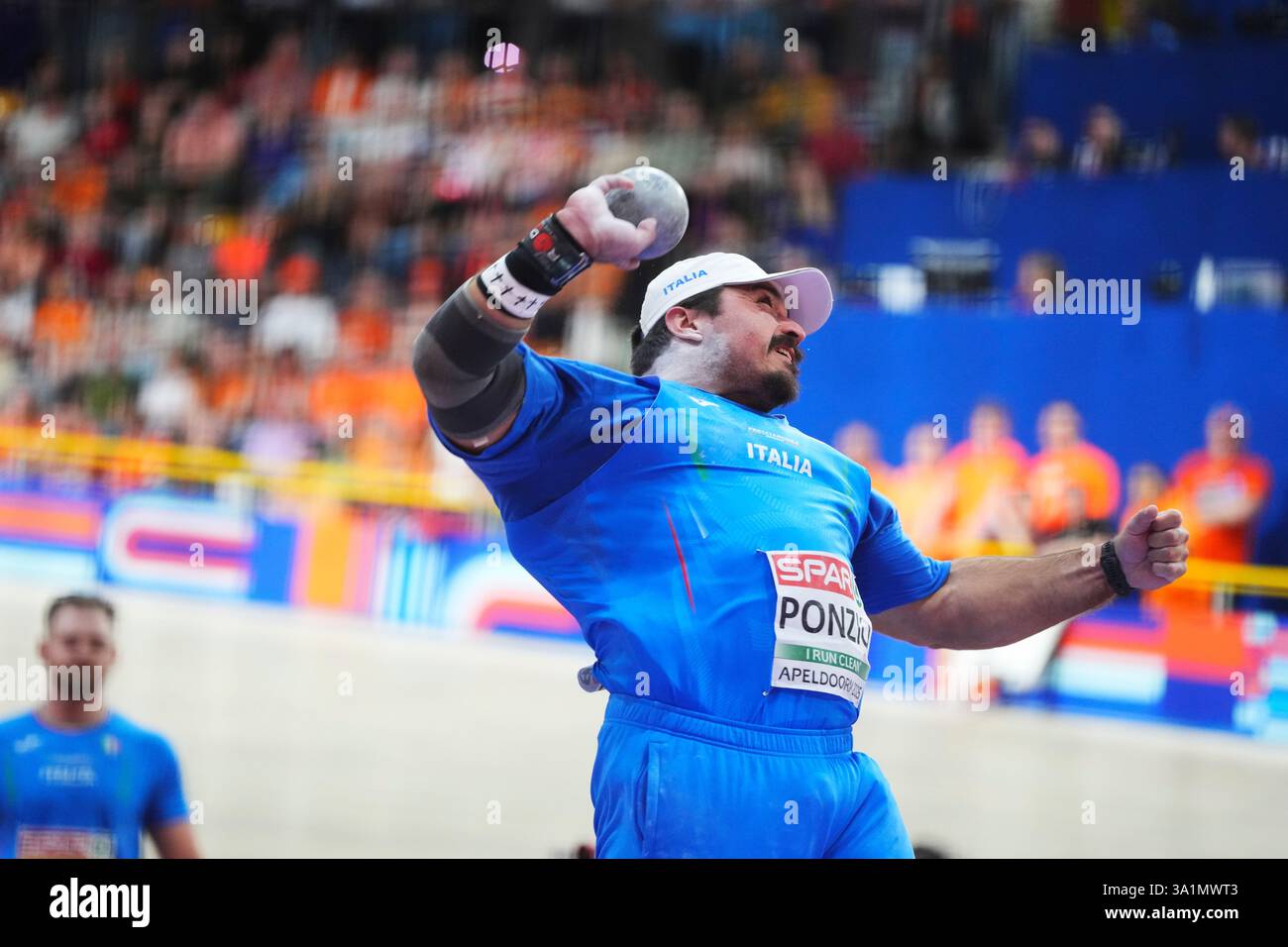 Italy's Nick Ponzio competes at the Shot Put Men final during the ...
