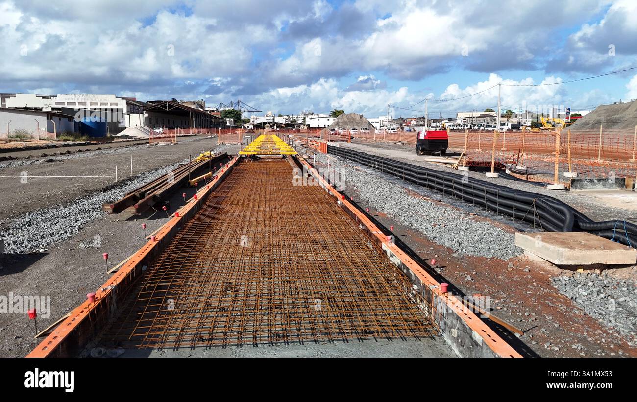 salvador, bahia, brazil - february 22, 2025: construction of the ...