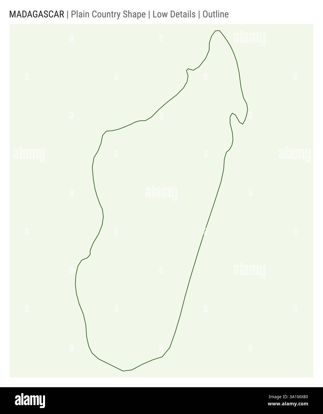 Madagascar plain country map. Low details. Outline style. Shape of ...