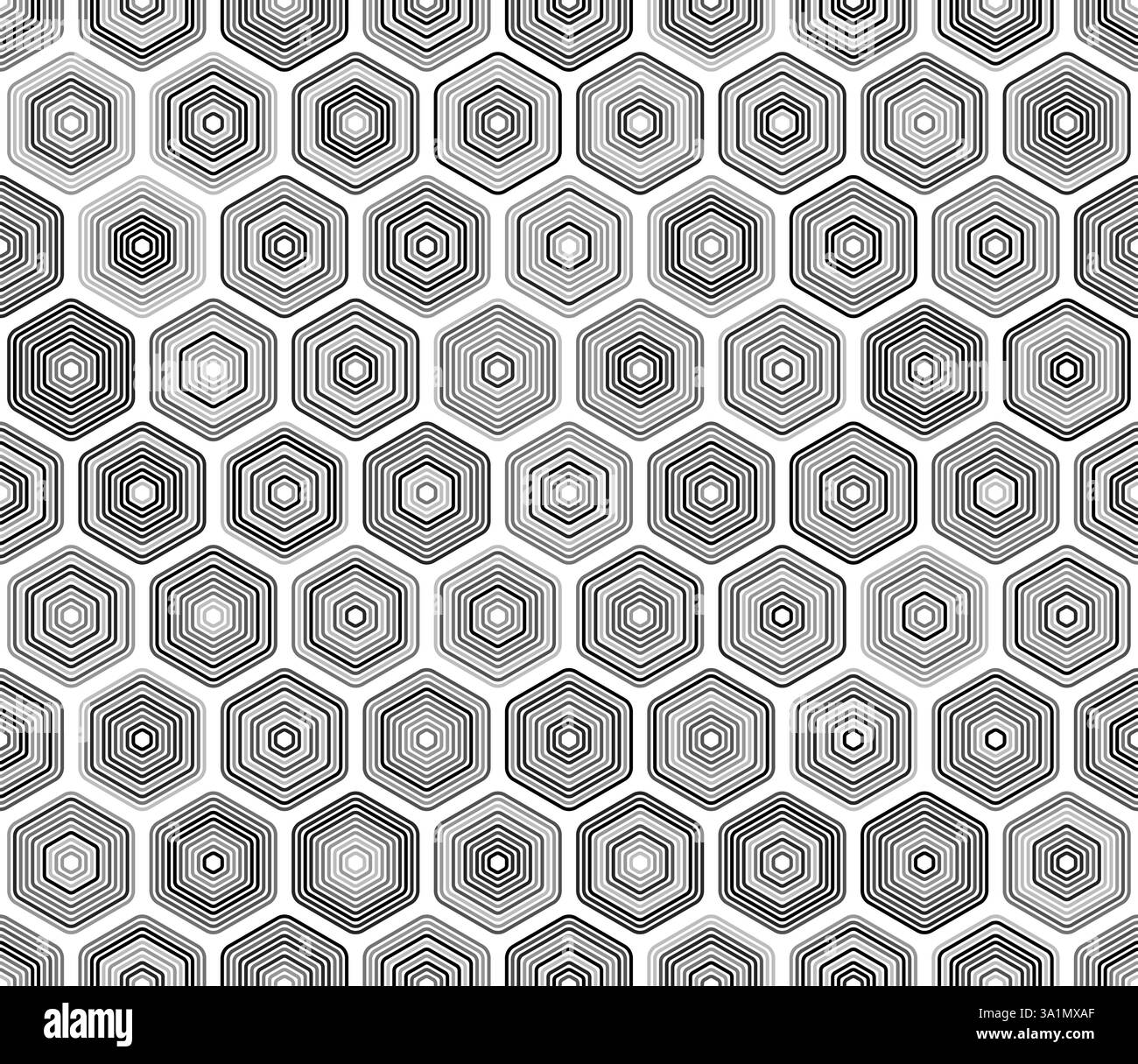 Honeycomb mosaic background. Rounded stacked hexagons mosaic pattern. Grey color tones ...