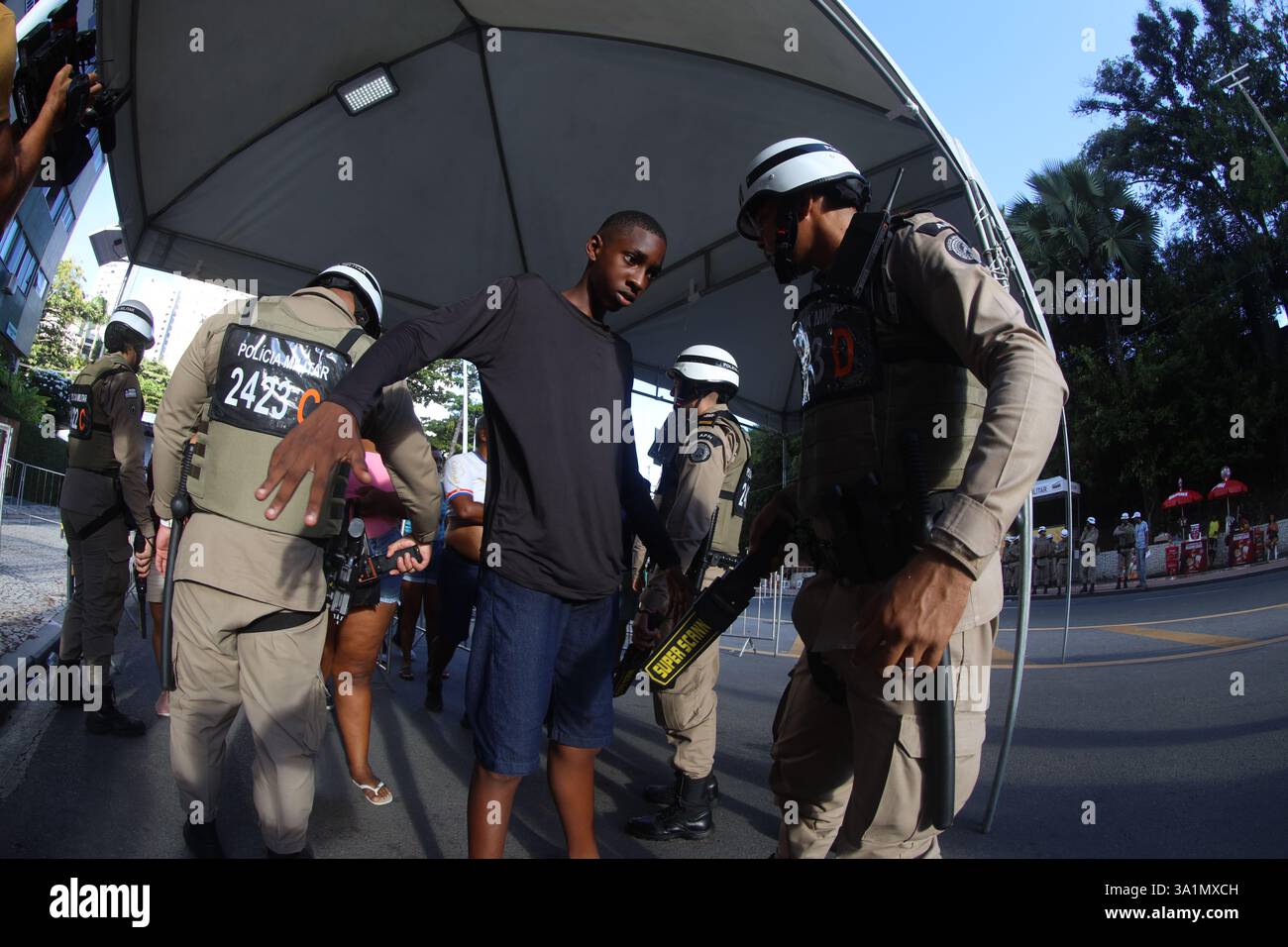salvador, bahia, brazil - march 1, 2025: military police carry out ...