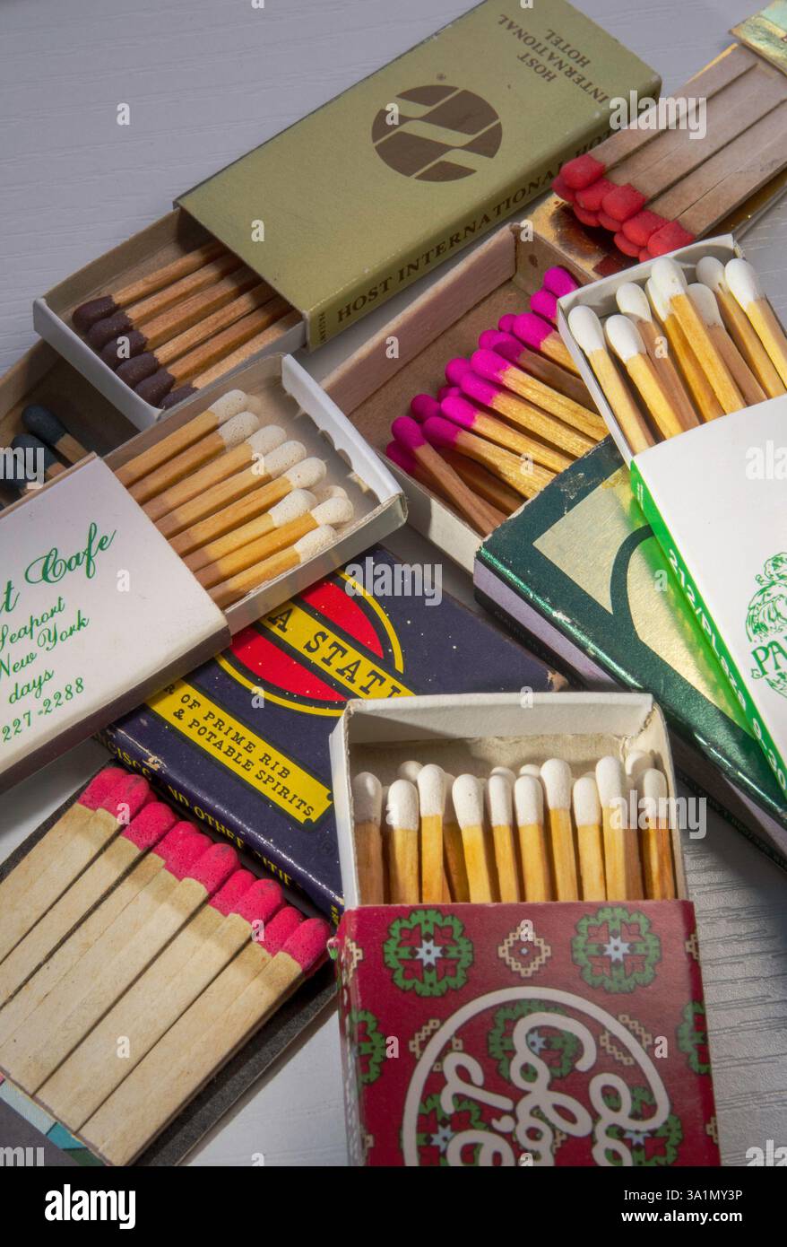 Collection of vintage matches, USA Stock Photo - Alamy