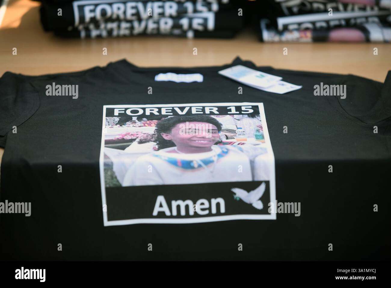 Items a vigil on Danes Drive Park in Glasgow for Eritrean refugee Amen ...