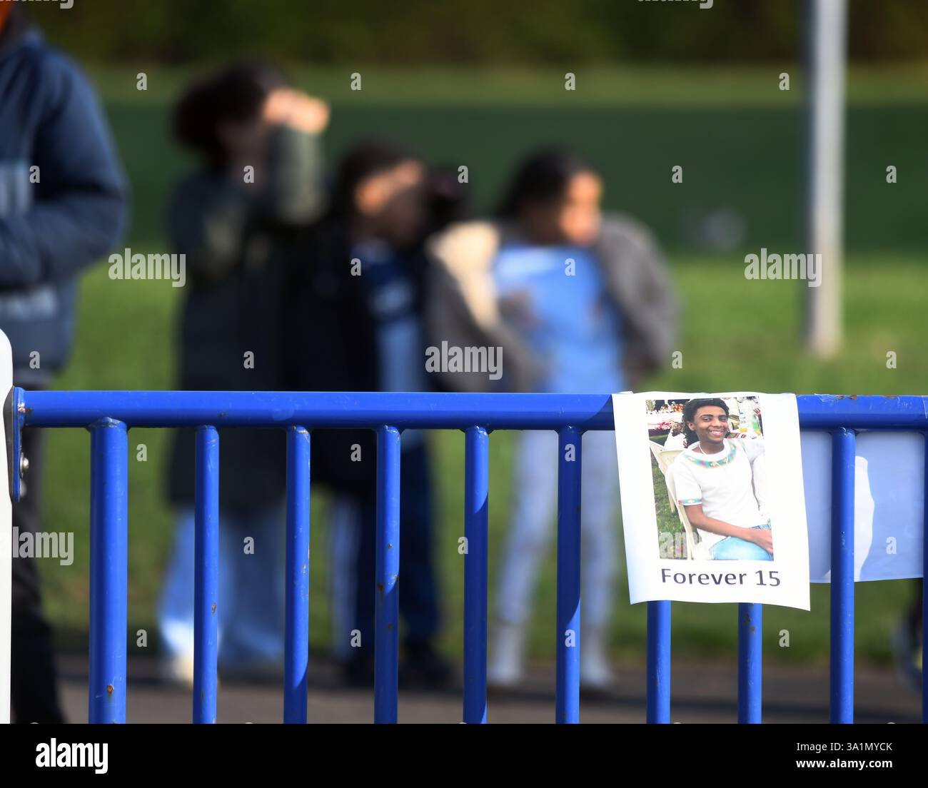 People attend a vigil on Danes Drive Park in Glasgow for Eritrean ...