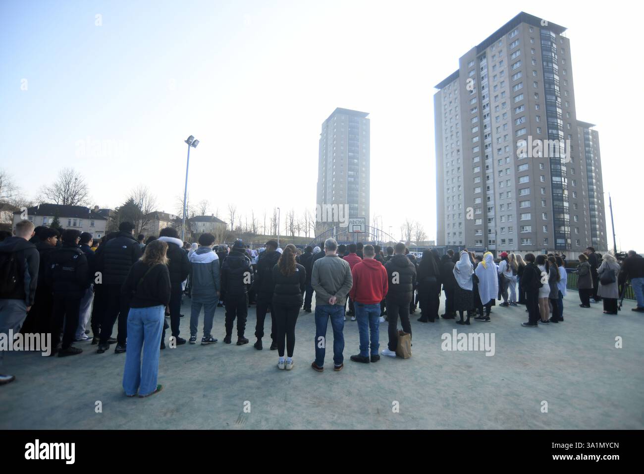 People attend a vigil on Danes Drive Park in Glasgow for Eritrean ...