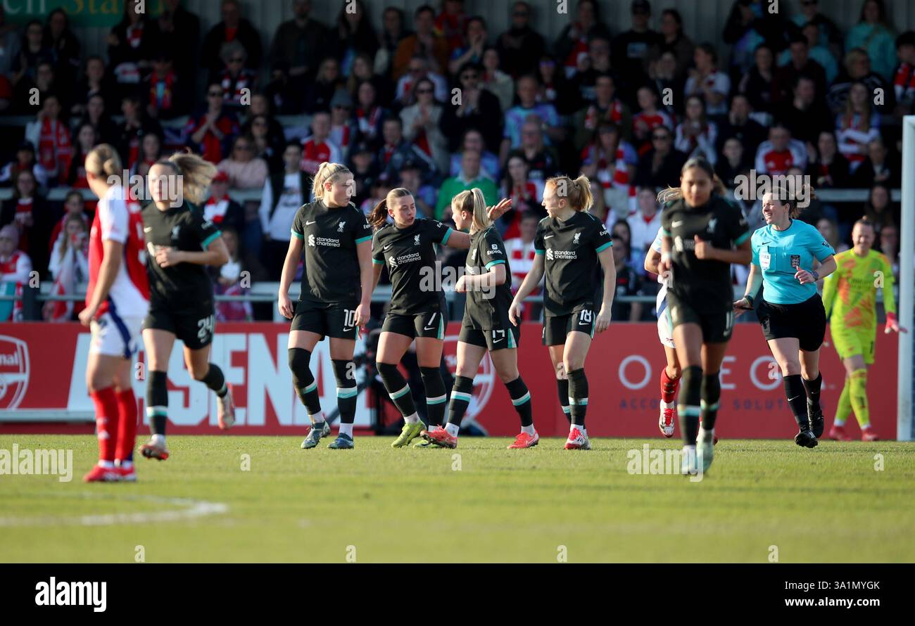 Liverpool's Sophie Roman Haug celebrates scoring their side's first ...