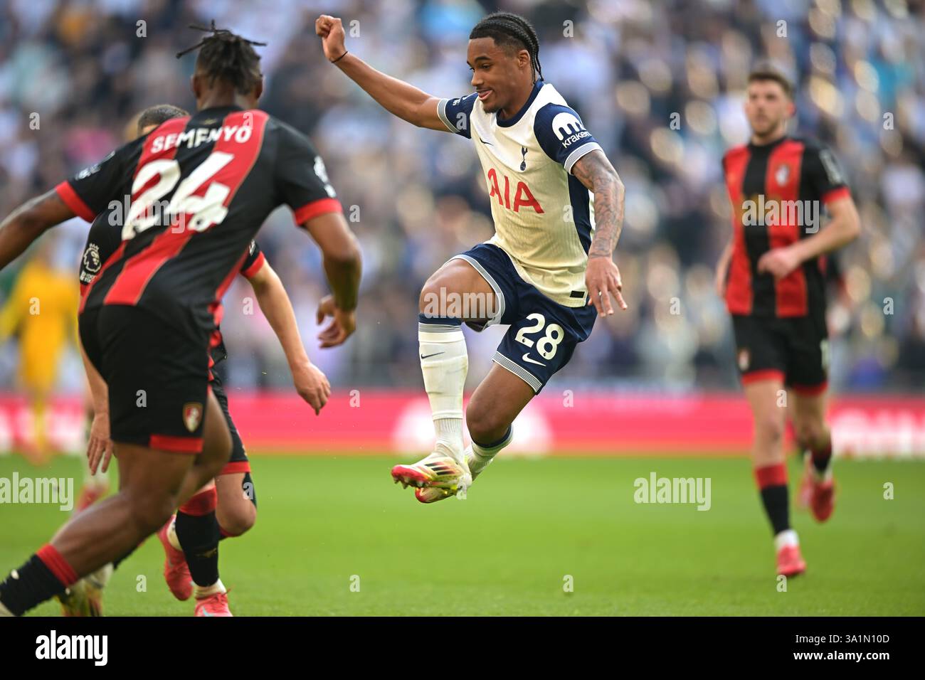 London UK 9th March 2025. Wilson Odobert of Tottenham Hotspur during ...