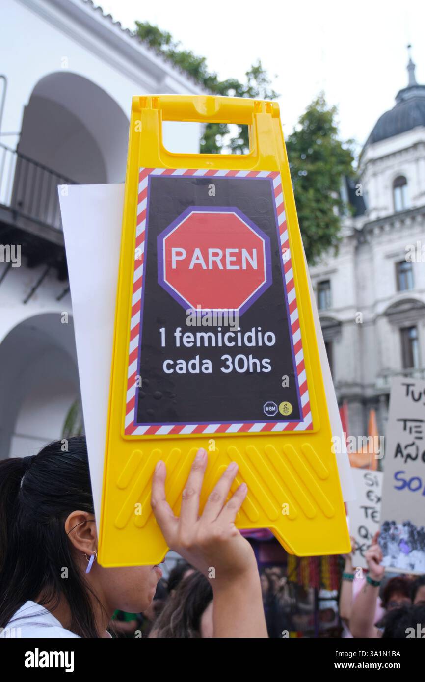 Buenos Aires, Argentina; March 8, 2025: Women day. Woman protests ...