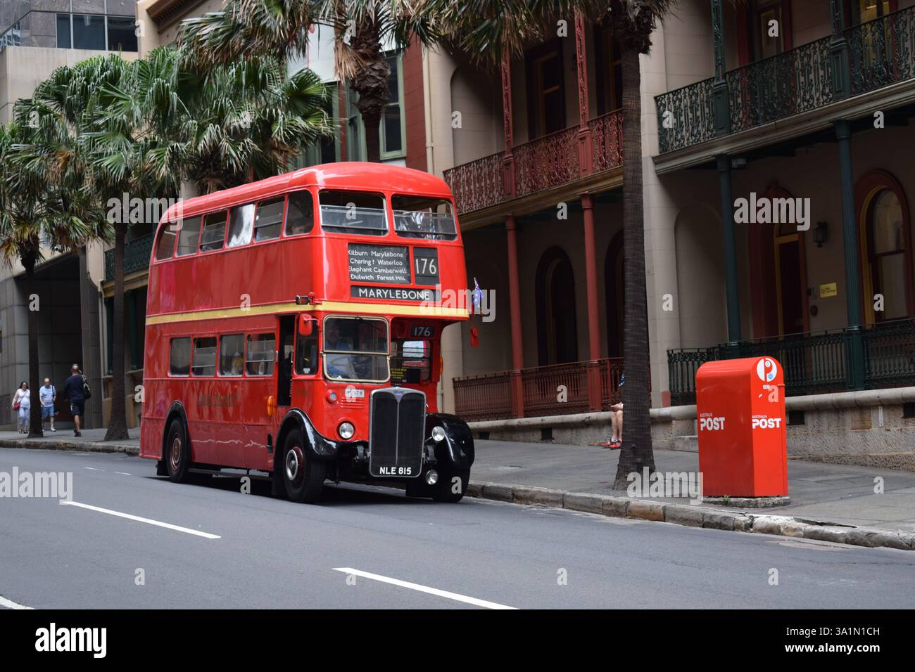 An iconic red double-decker London bus spotted on the vibrant streets ...