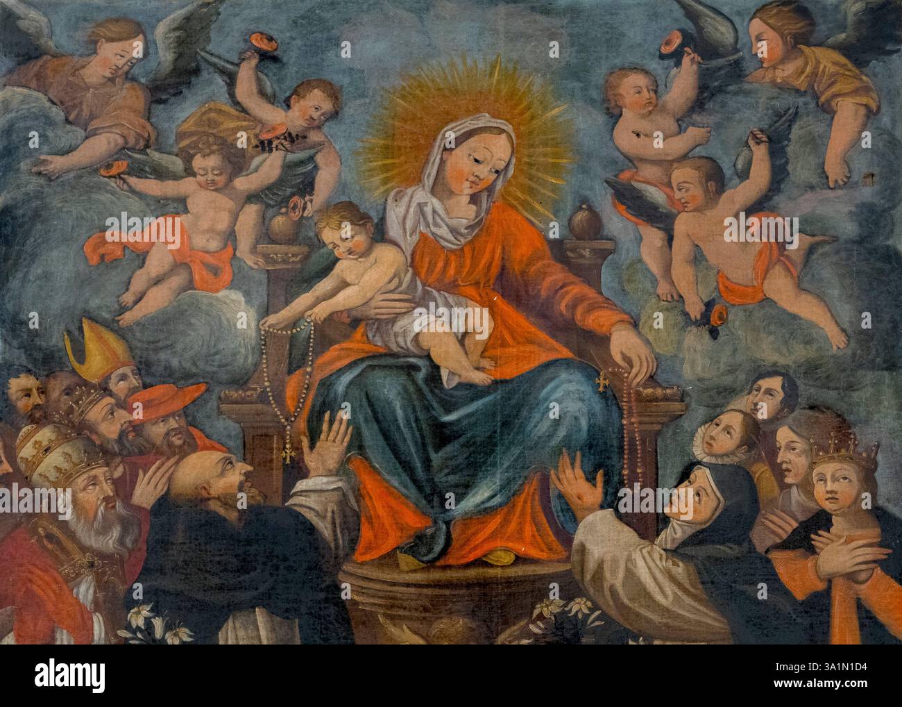 Beuil, FRANCE - 03-04-2025: Painting (19th century) of the Virgin Mary ...