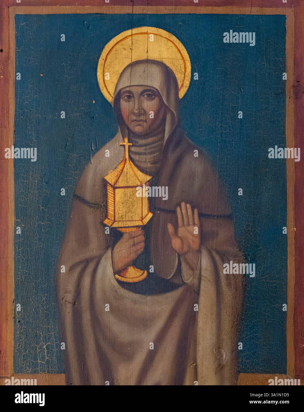 Beuil, FRANCE - 03-04-2025: Painting (19th century) of St. Clare of ...