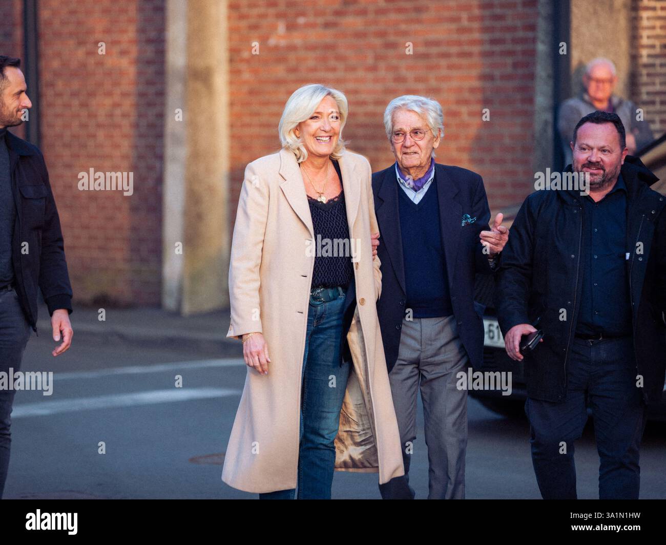Henin Beaumont, France. 09th Mar, 2025. Marine Le Pen, Brigitte Bardot ...