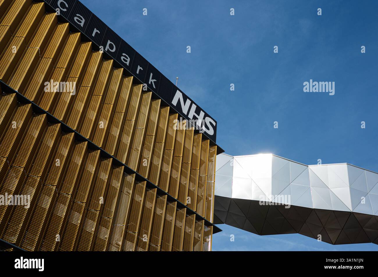 The link-bridge from the Helipad on the car park at Manchester MRI ...
