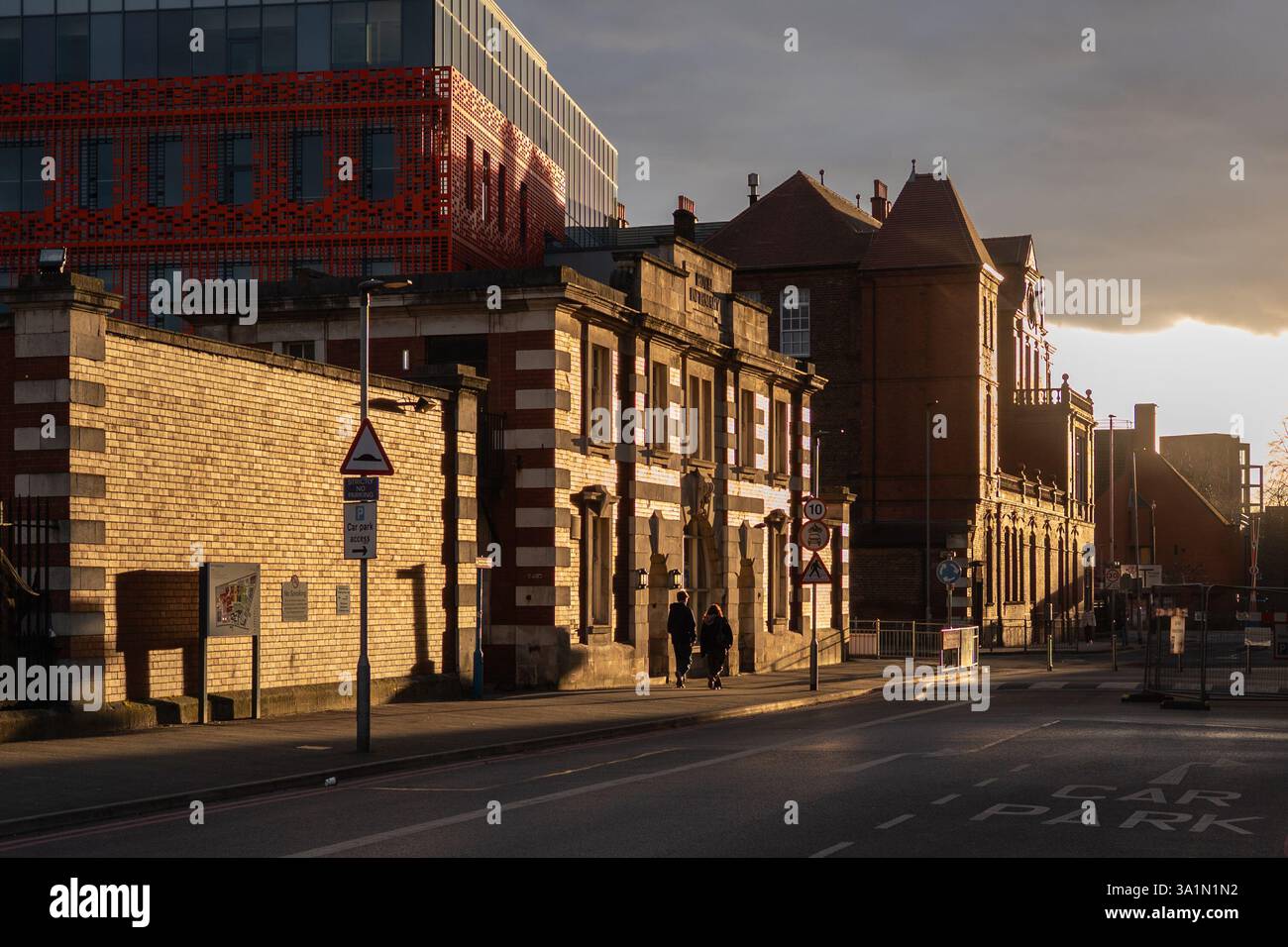 The old facade of Manchester Royal Infirmary (MRI), a large NHS ...