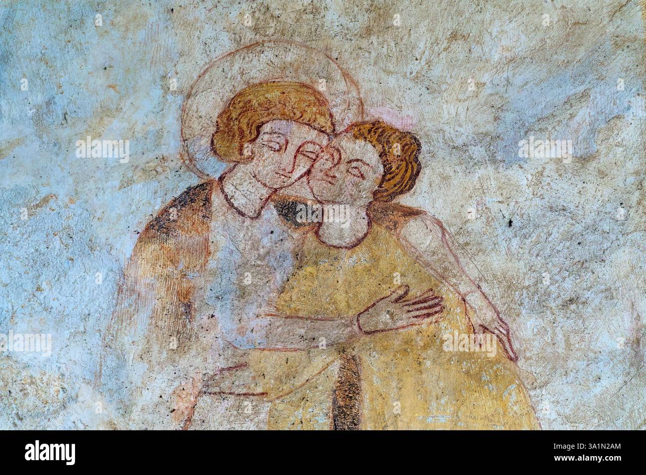 Étigny, FRANCE - 01-28-2025: Fresco (16th century) of Saint Martin of ...