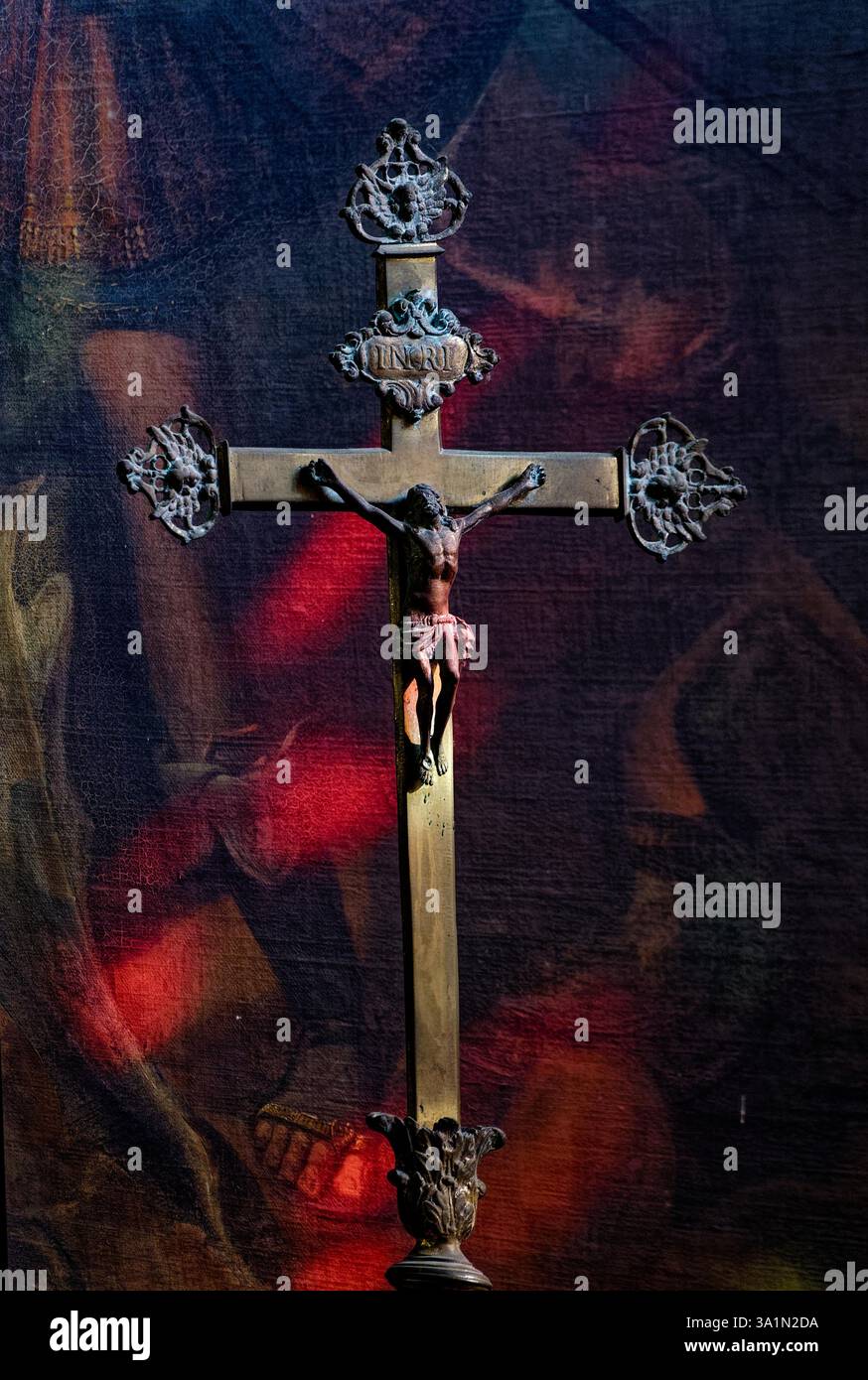 Dole, FRANCE, 2025-02-14: Statue (19th century) of Jesus Christ ...