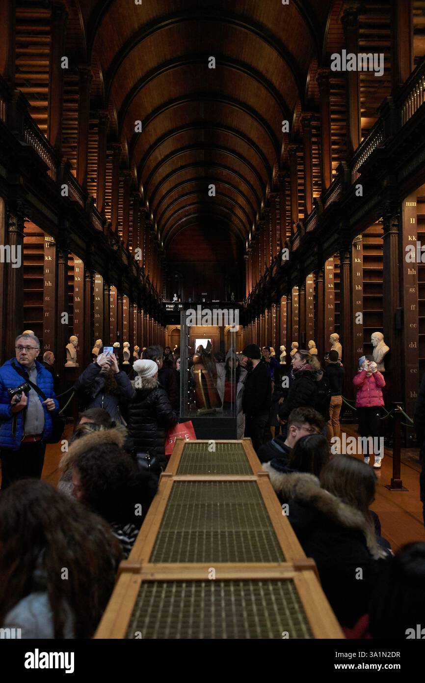 Dublin, Ireland - 01.02.2024: Gaia by Luke Jerram, at the Book of Kells ...