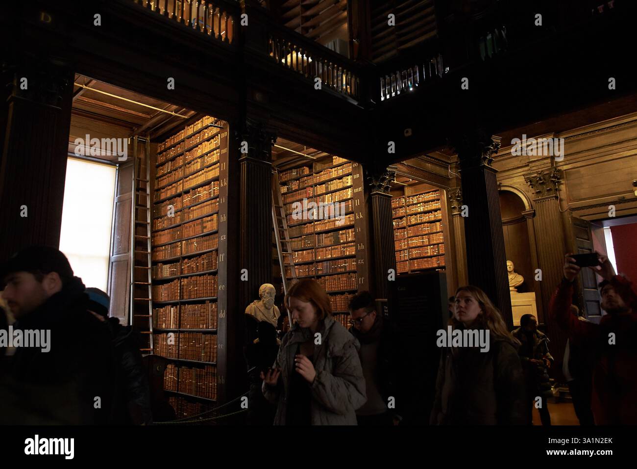 Dublin, Ireland - 01.02.2024: Gaia by Luke Jerram, at the Book of Kells ...