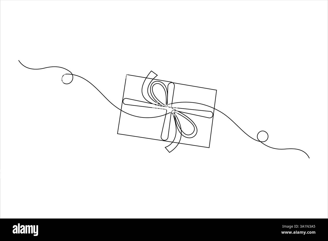Continuous one line art drawing of gift box Presents with ribbon bow ...