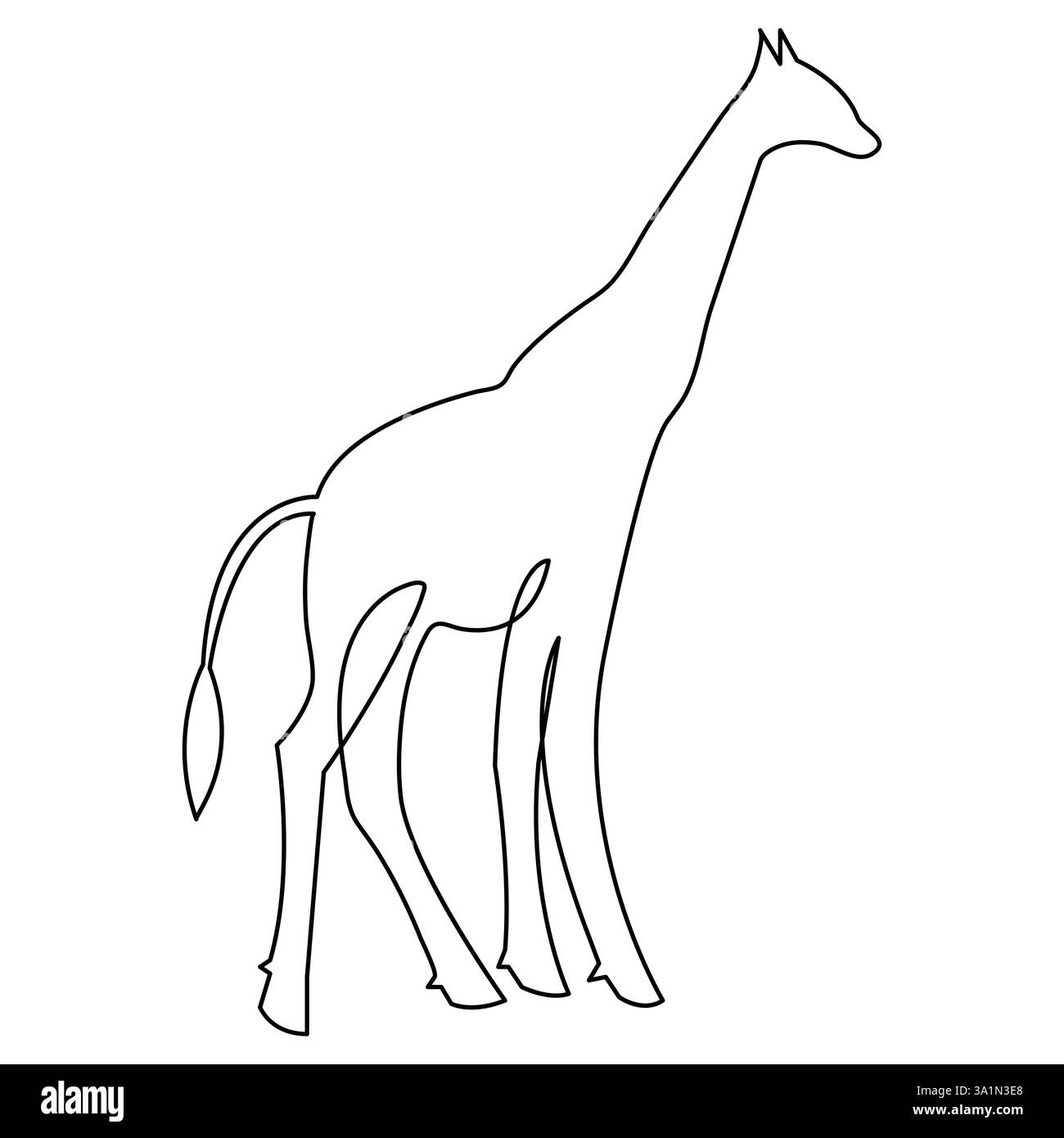 Single line hand drawing giraffe continuous art print and minimalistic ...