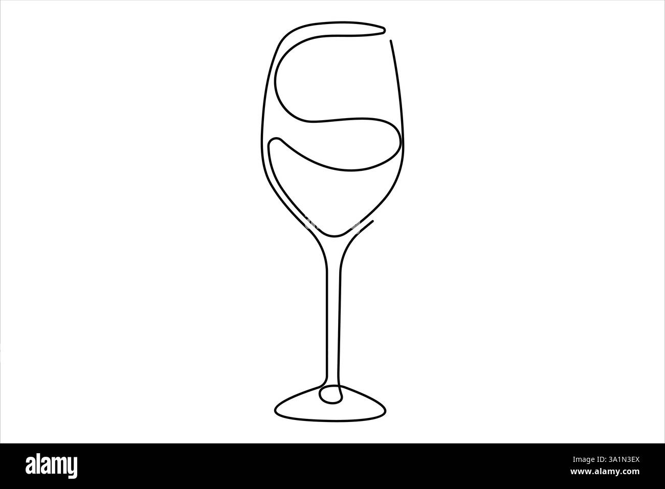 Continuous one single line drawing of wine glass vector illustration ...