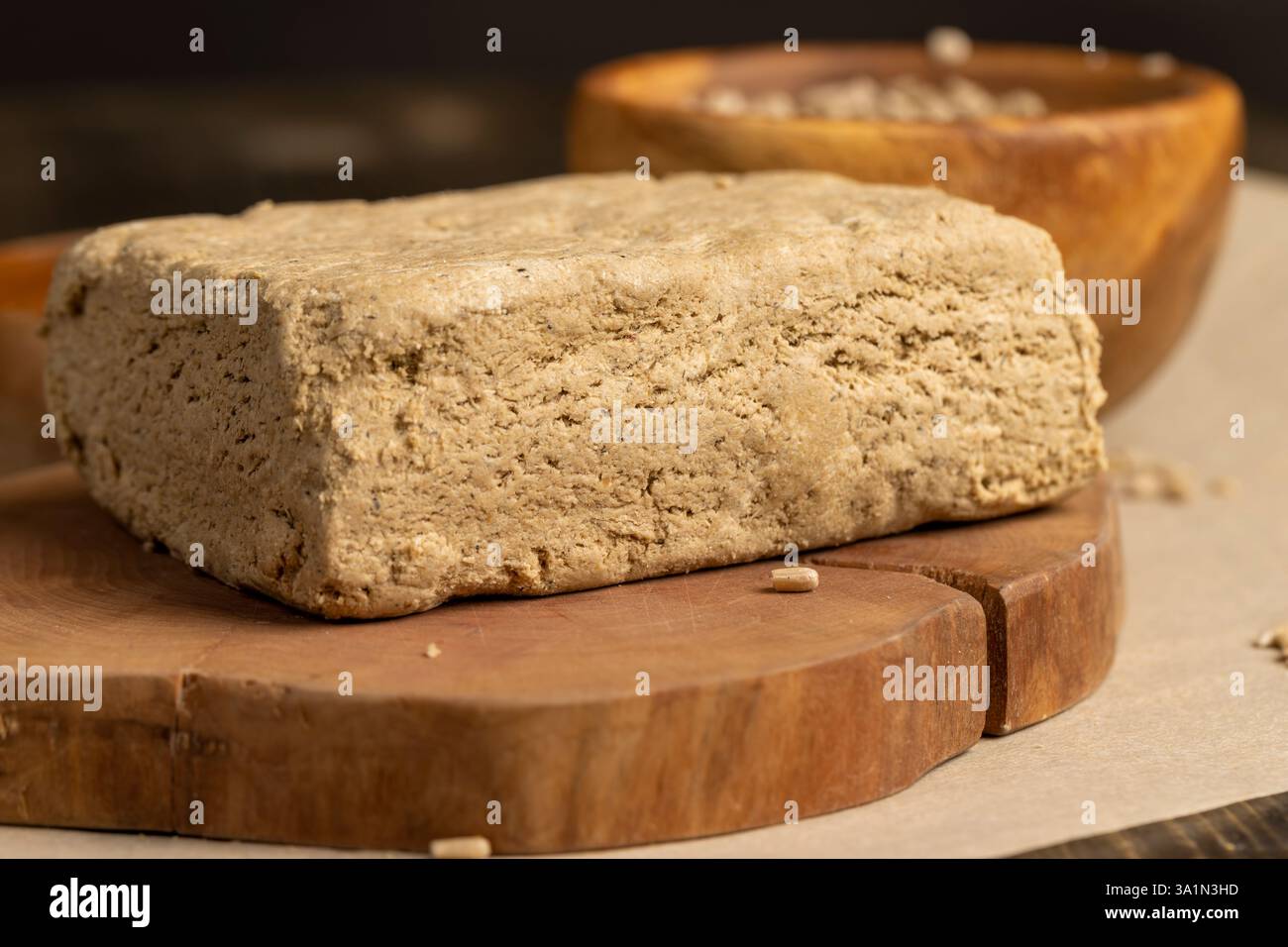 halva from sunflower seeds, closeup dessert made from sunflower seeds ...