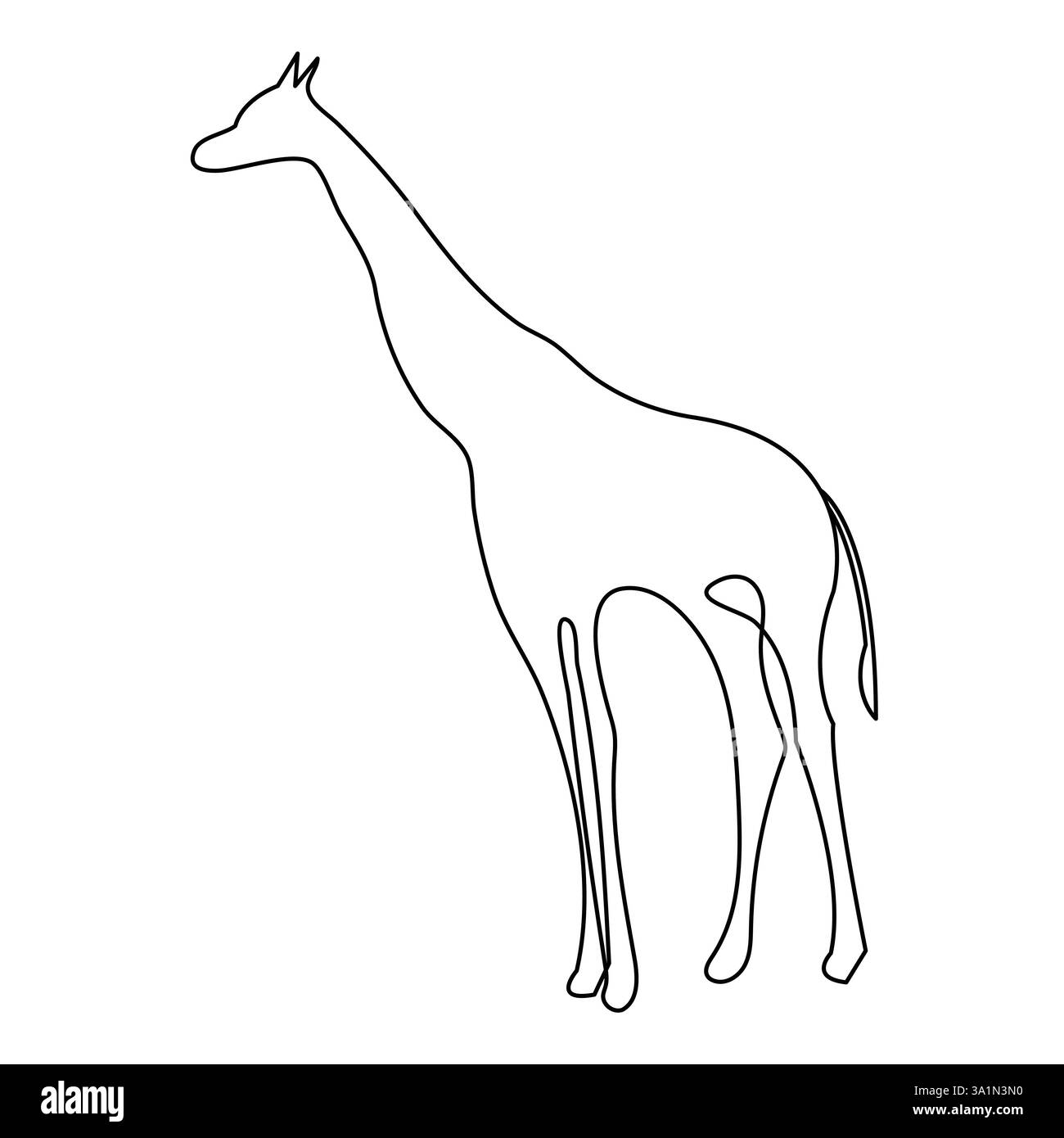 Single line hand drawing giraffe continuous art print and minimalistic ...