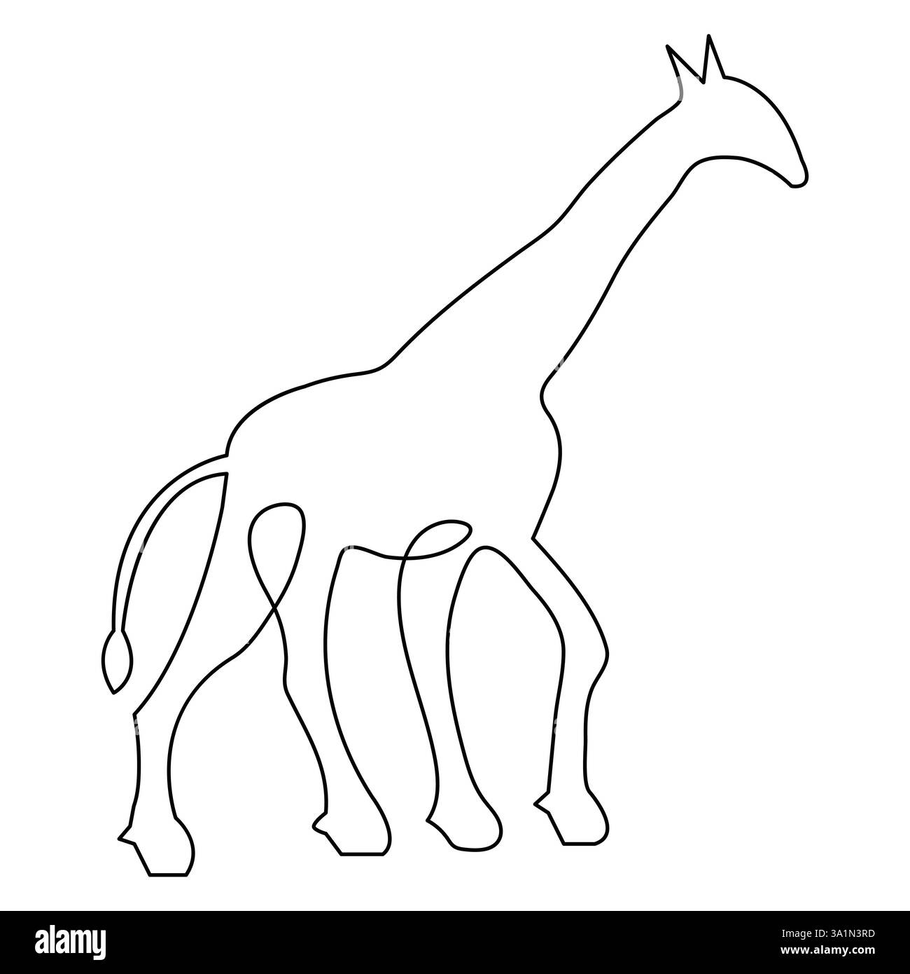 Single line hand drawing giraffe continuous art print and minimalistic ...