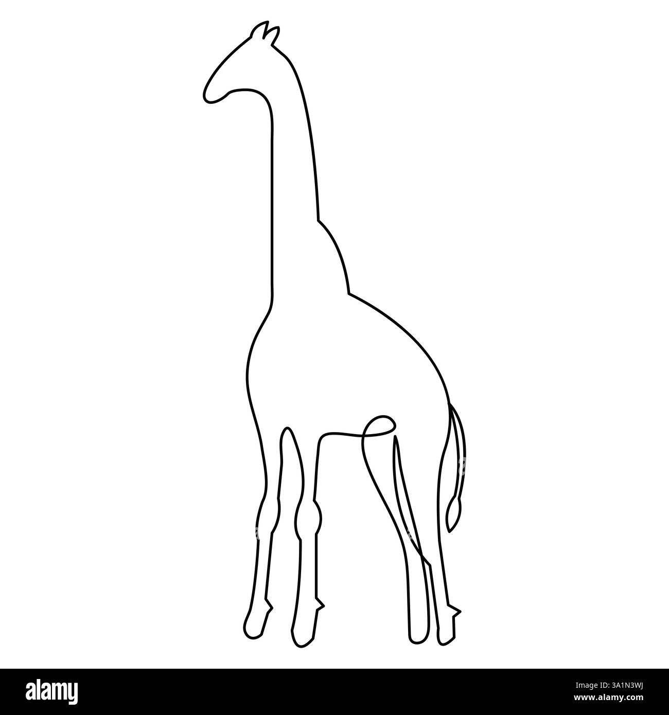 Single line hand drawing giraffe continuous art print and minimalistic ...