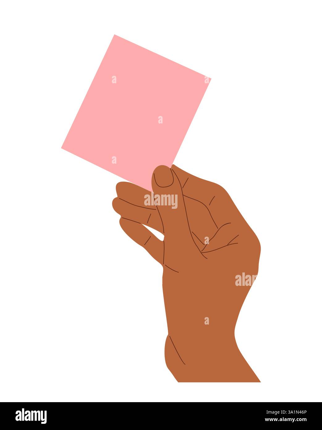 Hand holding pink sticky note vector isolated Stock Vector Image & Art ...