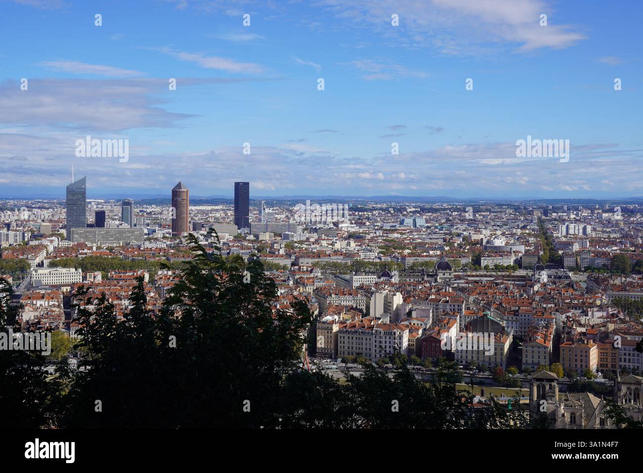 Old and Modern Lyon, Towers ad Historic City Centre, Lyon, France Stock ...