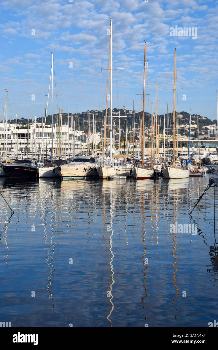 Cannes, France, 2019. Sailboats in Old Port of Cannes. Credit: Vuk ...