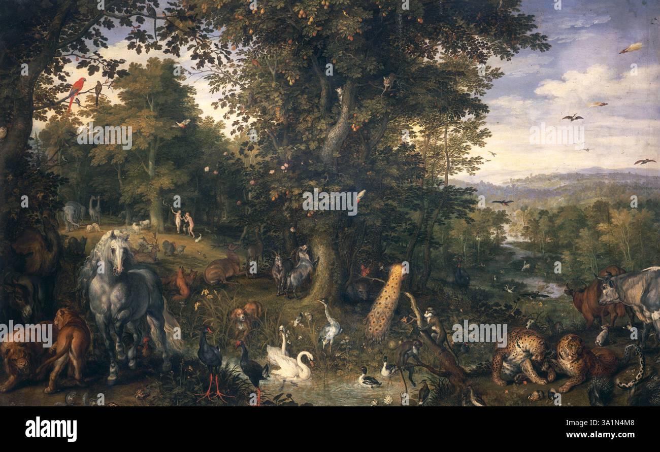 Jan Brueghel I - The Garden of Eden with the Fall of Man Stock Photo ...