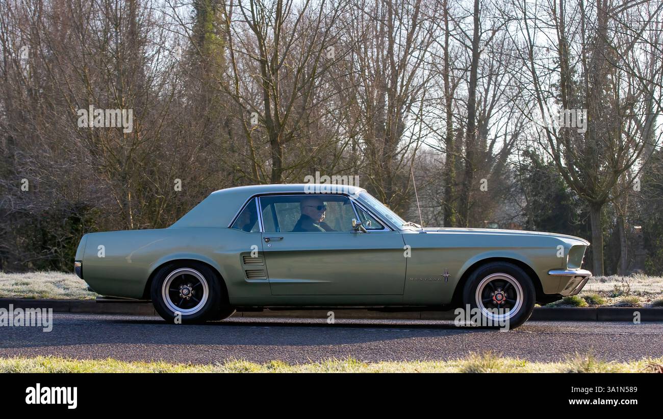 Stony Stratford,UK - Mar. 2nd 2025: 1967 Ford Mustang classic American ...