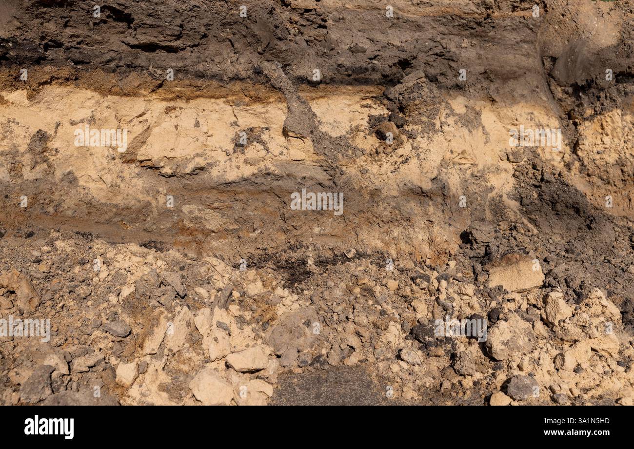 a work site where is construction of a new road for cars, a part of the ...