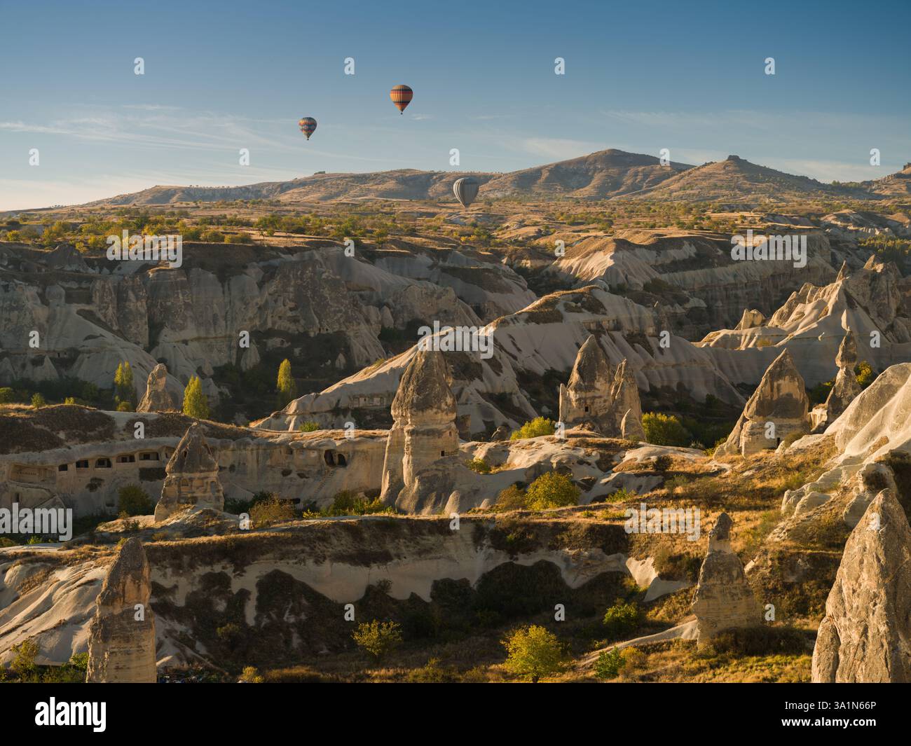 Cappadocia fairy chimneys. Turkey's famous balloon tour trips. Göreme ...