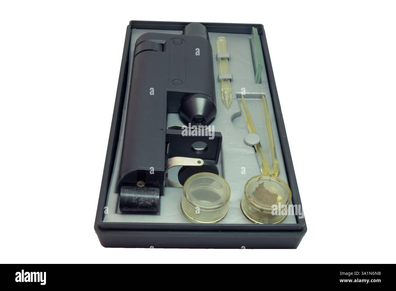 educational microscope in portable case for storing with tools and ...