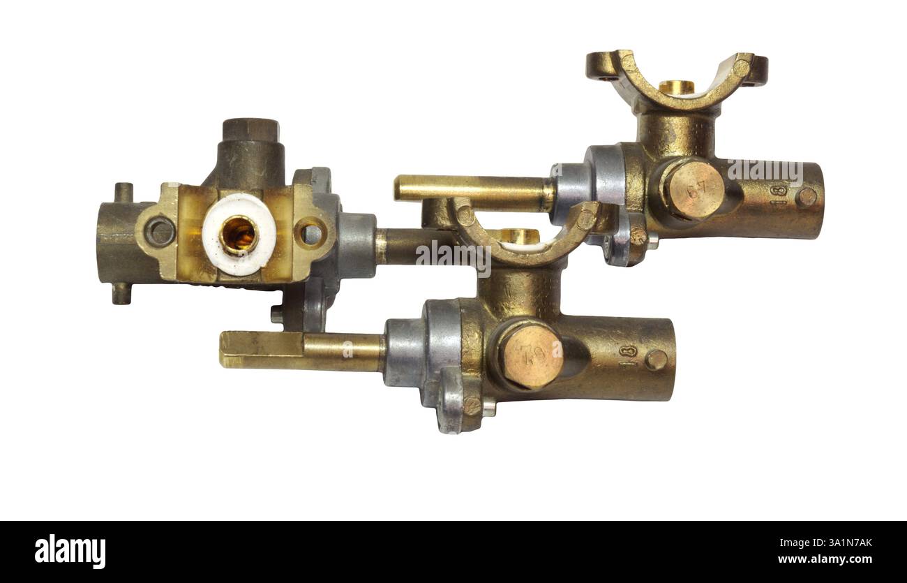 surface burner valves from side. detailed from all sides. isolated on ...