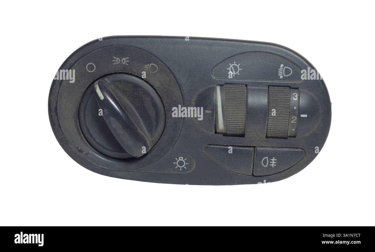 headlight switch with control wheels of headlight corrector and ...