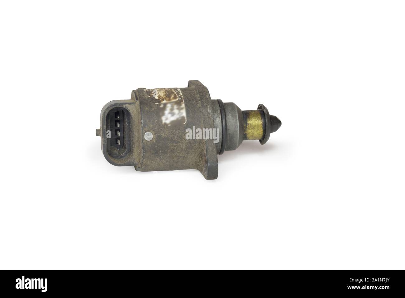 idle air control valve, showing connecting block. isolated on white ...