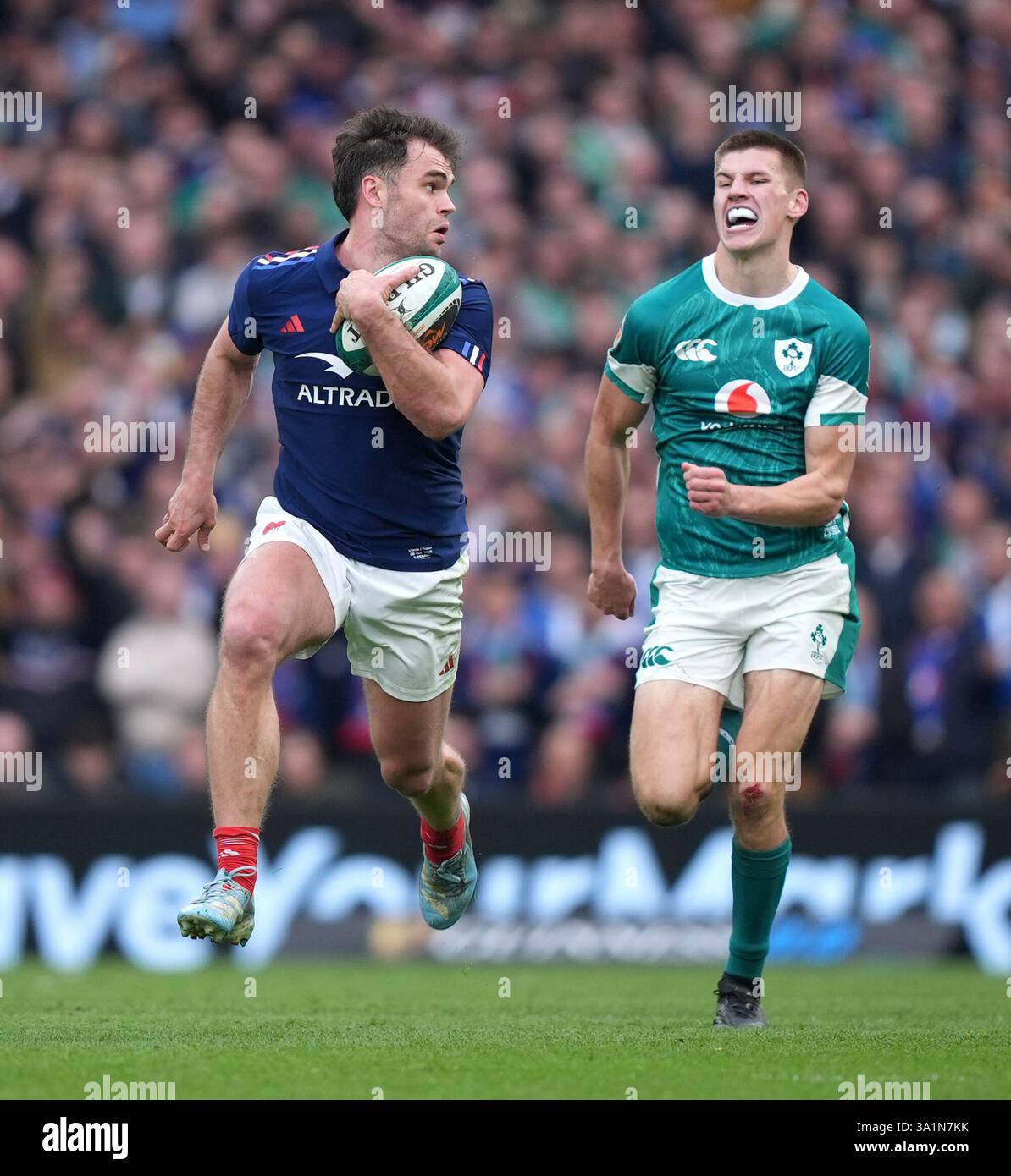 France's Damian Penaud during the Guinness Men's Six Nations match the ...